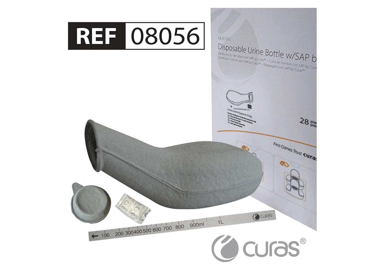 Disposable Male Urine Bottle Round 1L with SAP – HospEquip