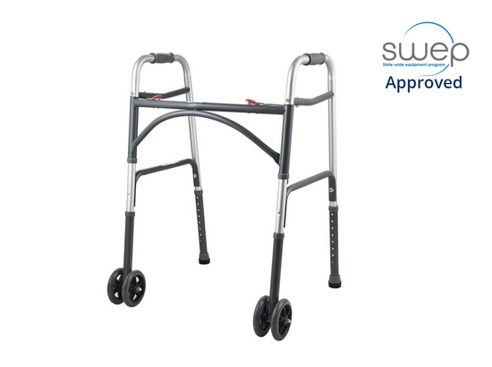 Heavy Duty Walker with Wheels – HospEquip